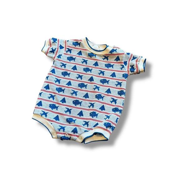 American Vintage | Bottoms | Vintage 6s Jacquard Baby Fish Onepiece ...